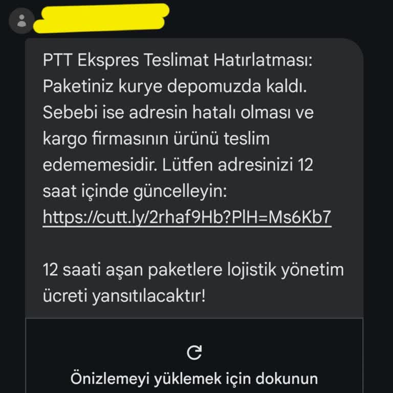 Kargo SMS Dolandırıcılığı Bana Ait Olmayan Sipariş İçin Yanıltıcı SMS ...