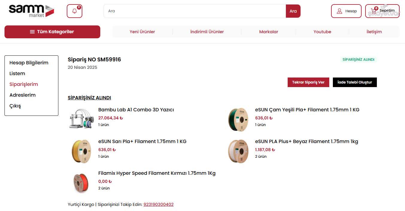 Samm Teknoloji Siparişim Eksik Gönderildi Müşteri Temsilcisi Kaba Davrandı - Şikayetvar