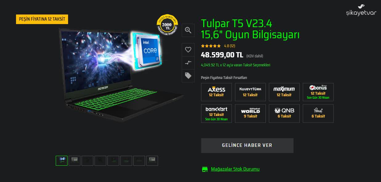 Monster Notebook Stokta Var Görünen Monster Tulpar Laptop'a Ulaşamıyorum - Şikayetvar