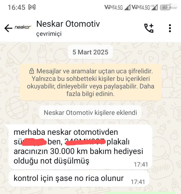 Neskar Otomotiv Ücretsiz Bakım Hakkım Destek Eksikliği Ve Yanlış ...