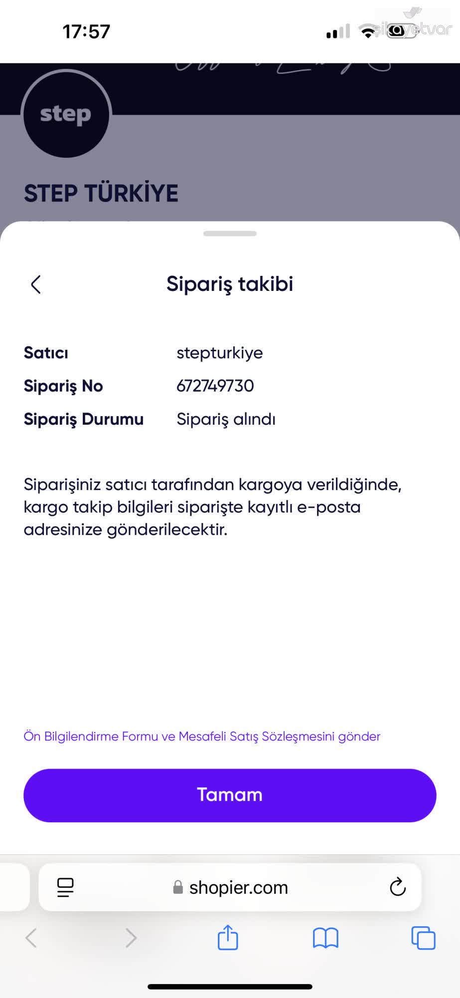 Step Türkiye Siparişim Teslim Edilmedi, İletişim Ve İade Süreci Hayal ...