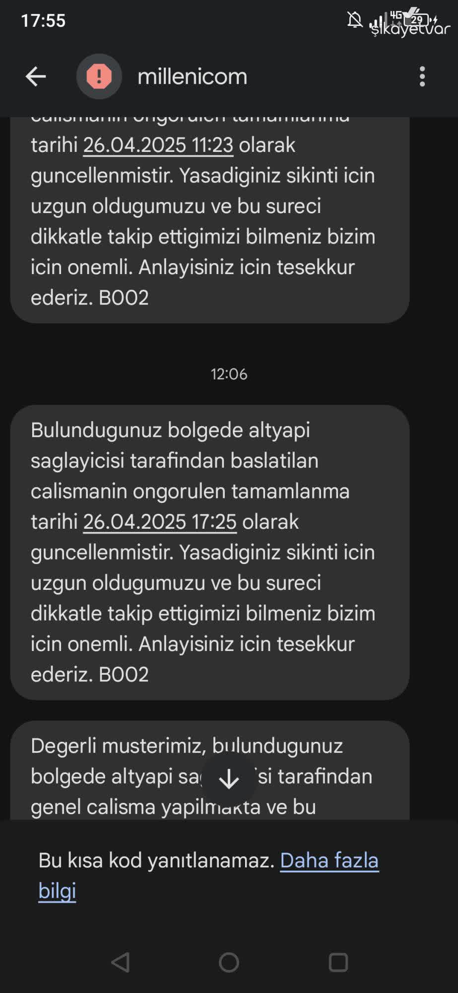Millenicom'da Sürekli Altyapı Sorunu Ve Yetersiz Müşteri Hizmeti - Şikayetvar