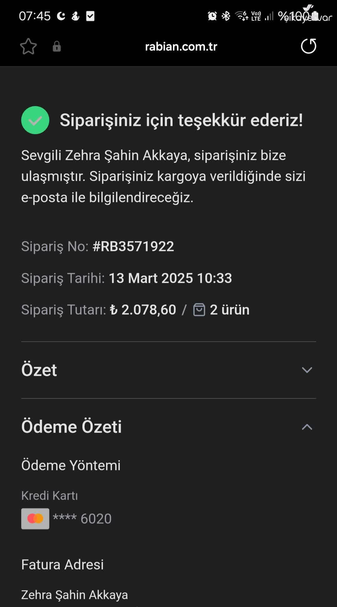 Rabian Moda Sipariş Sonrası Ürün Temini Ve Değişim Sürecinde Yaşanan ...
