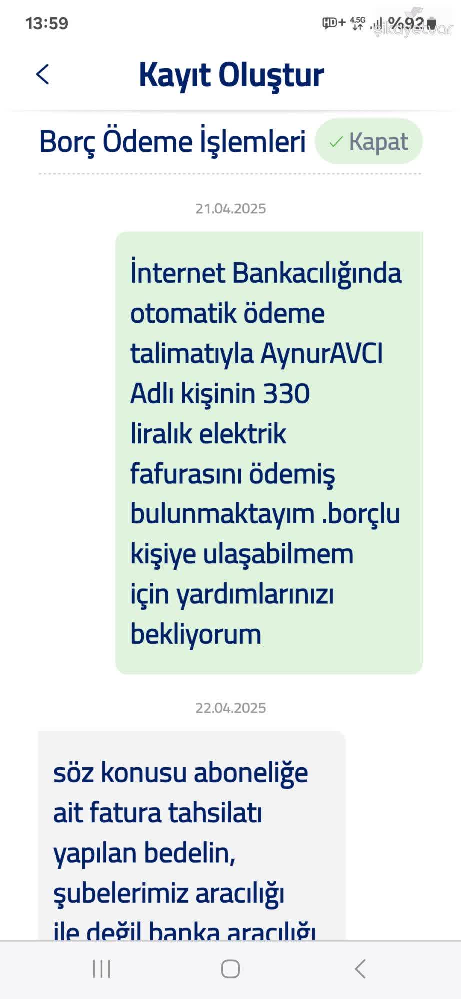 CK Enerji Akdeniz Elektrik Yanlışlıkla Başkasının Elektrik Faturasını ...