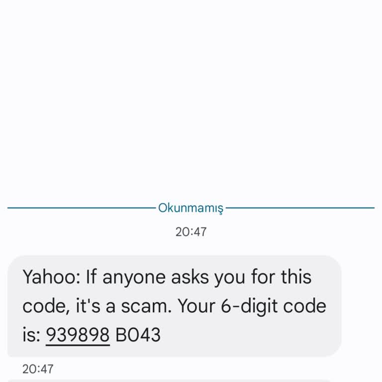 Yahoo'dan Habersiz Gelen Doğrulama Kodu Hakkında Endişe - Şikayetvar