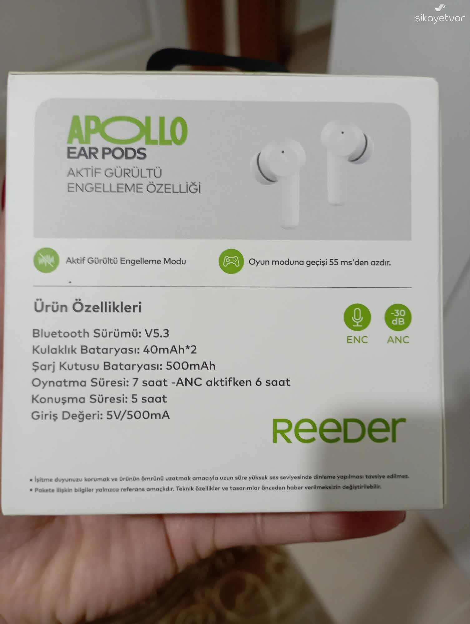 Reeder 6 Aydır Çözülmeyen Kulaklık Arızası ve İade Sorunu - Şikayetvar