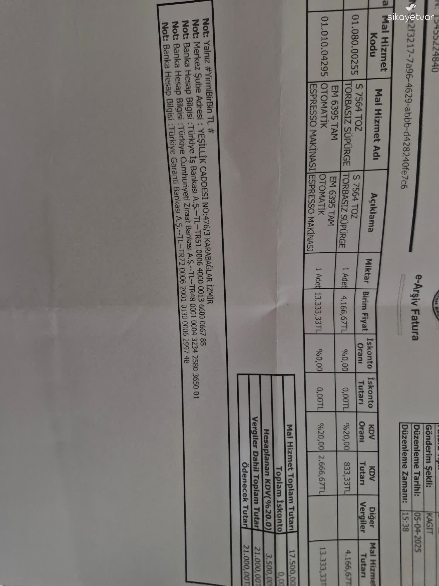 Arçelik Espresso Makinesi Sıcaklık Sorunu Ve İade Mağduriyeti - Şikayetvar