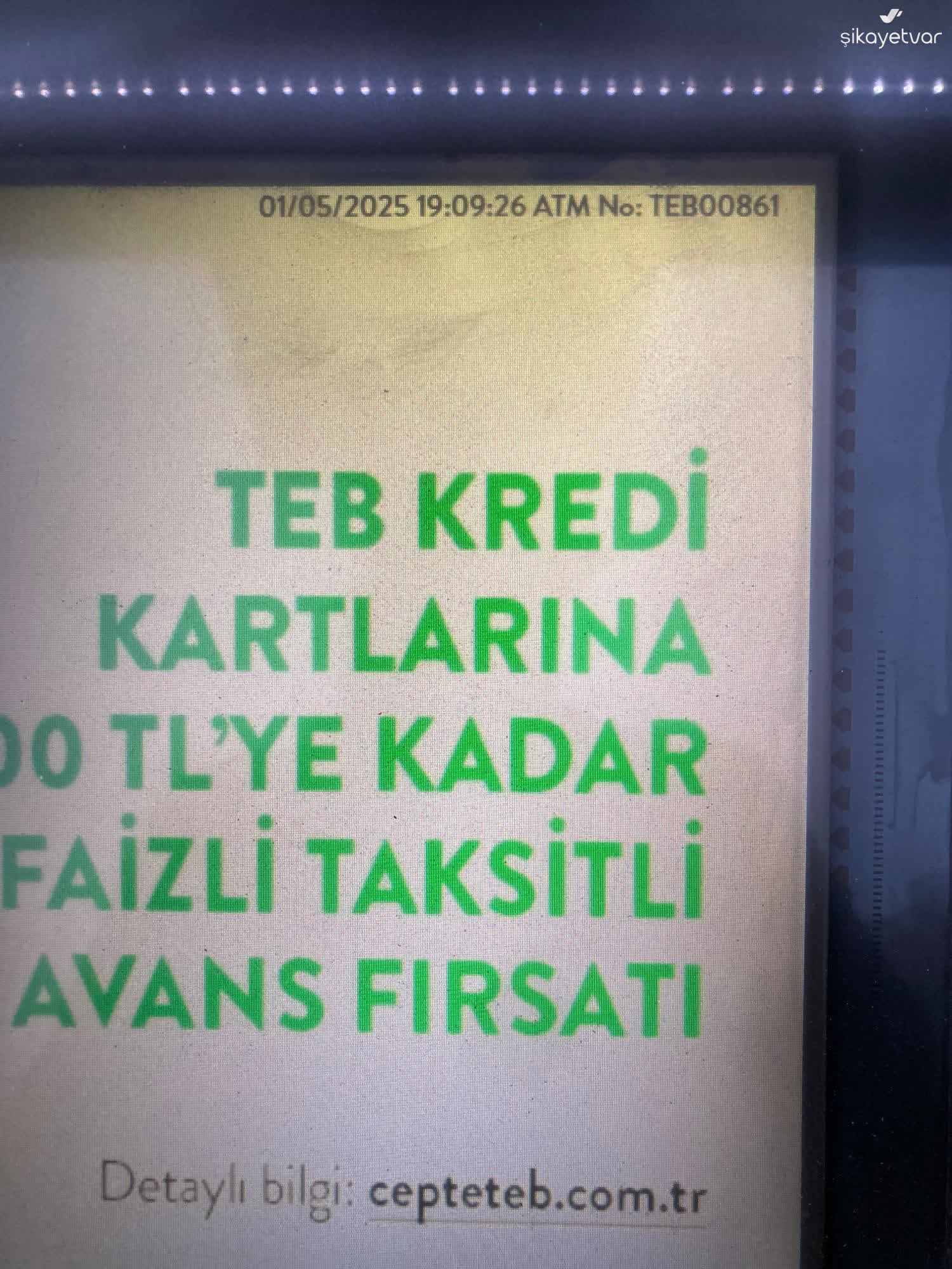 TEB ATM Arızası Nedeniyle Kira Ödememi Yapamıyorum, Mağduriyetimin ...