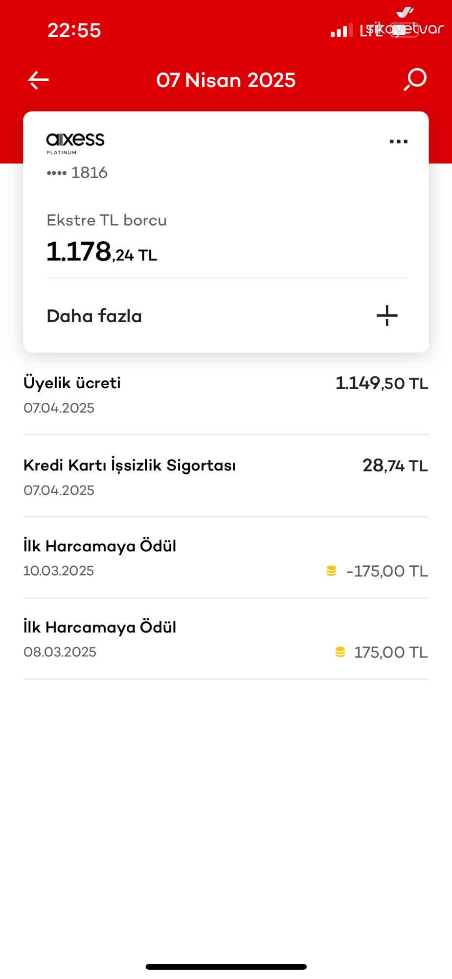 Akbank Axess Platinum Kartıma Haksız Üyelik Ücreti Yansıtıldı - Şikayetvar