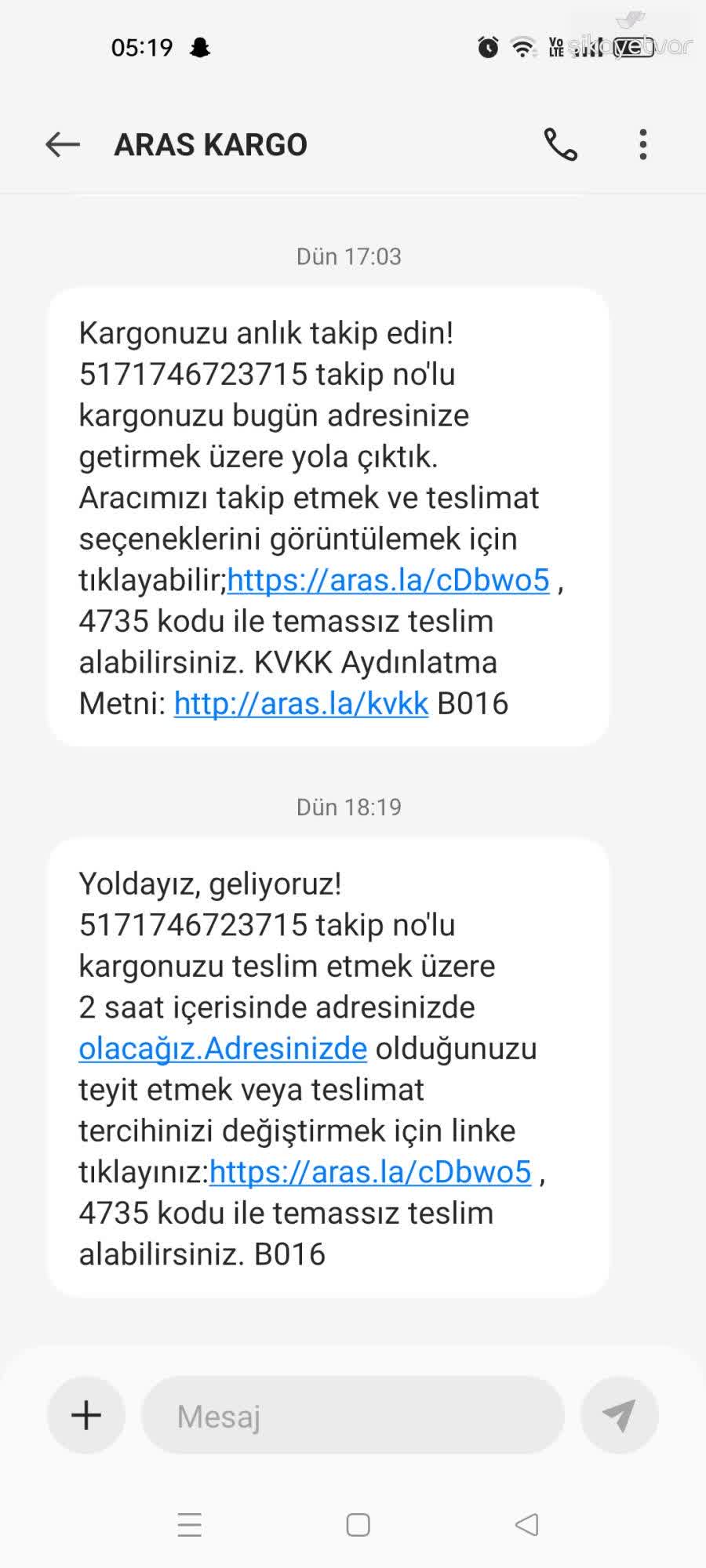 Aras Kargo Teslim Edilmediği Halde Teslim Edildi Gösterilen Kargo Ve ...