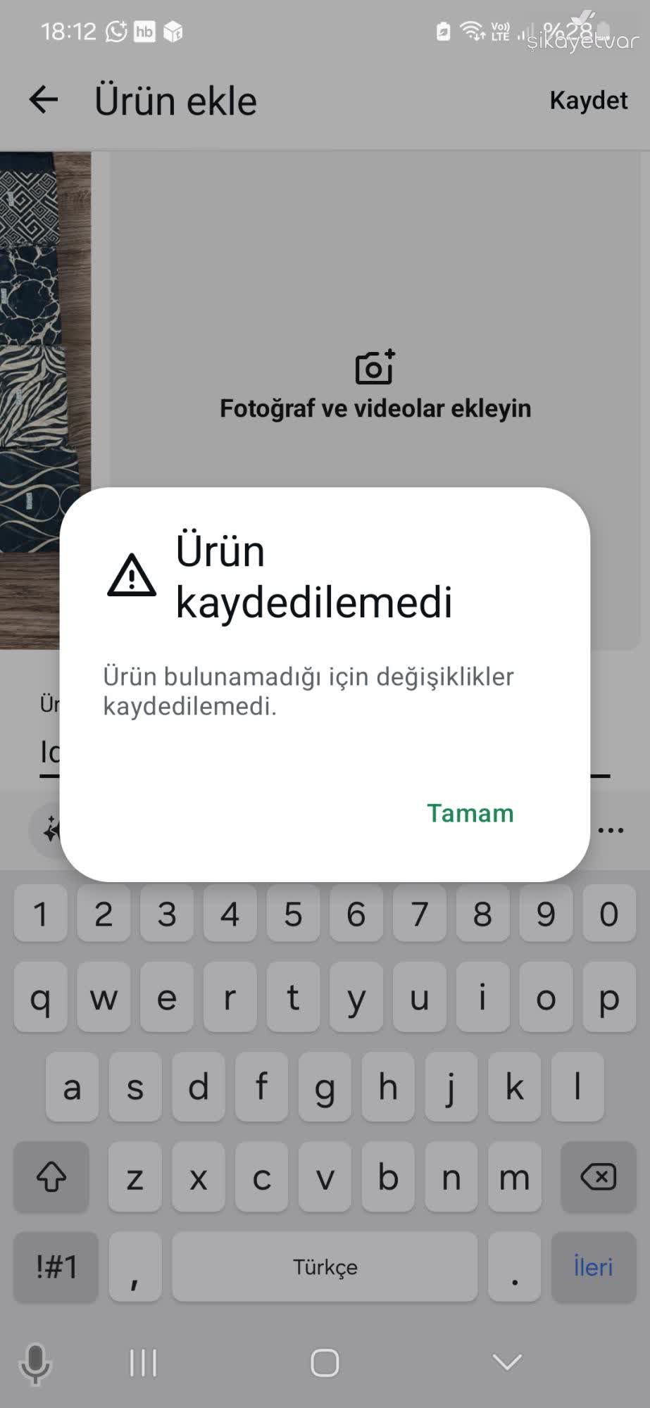 WhatsApp Business Katalogda Ürün Ekleme Sorunu - Şikayetvar