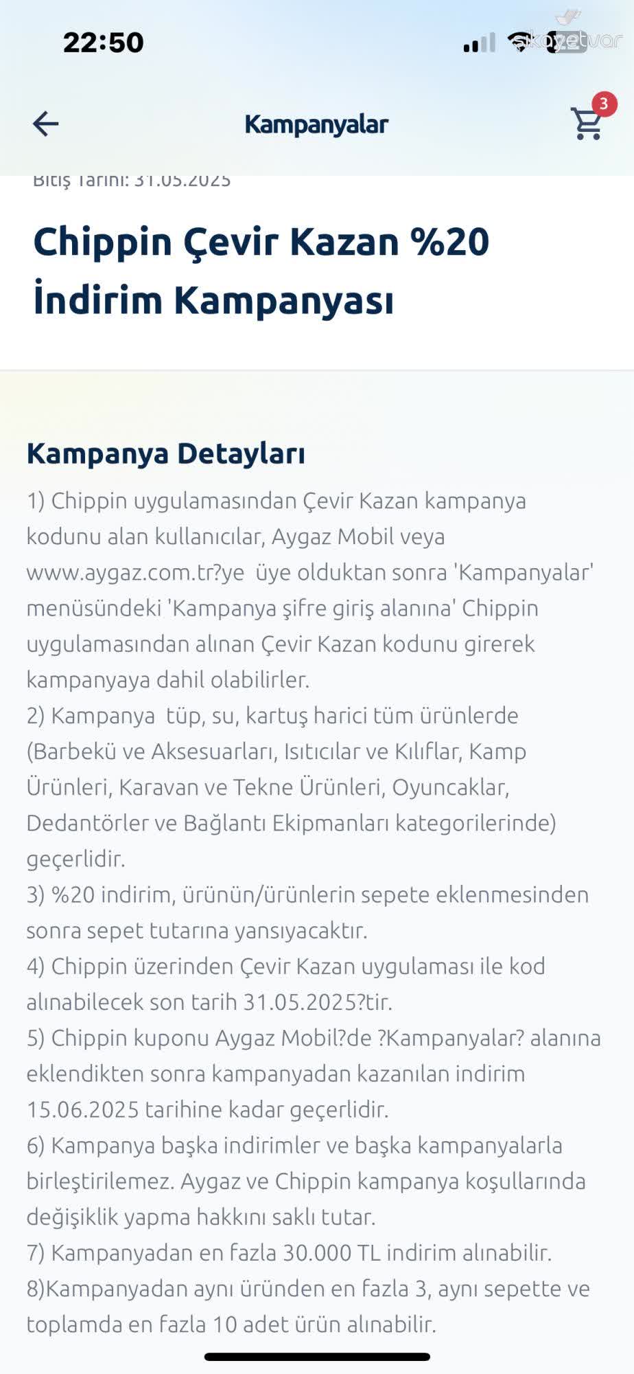 Aygaz Chippin Kampanya İndirimi Opet Cam Suyunda Geçerli Olmadı ...