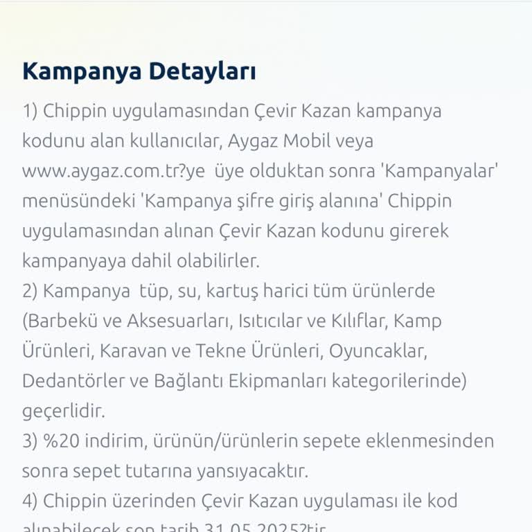 Aygaz Chippin Kampanya İndirimi Opet Cam Suyunda Geçerli Olmadı ...