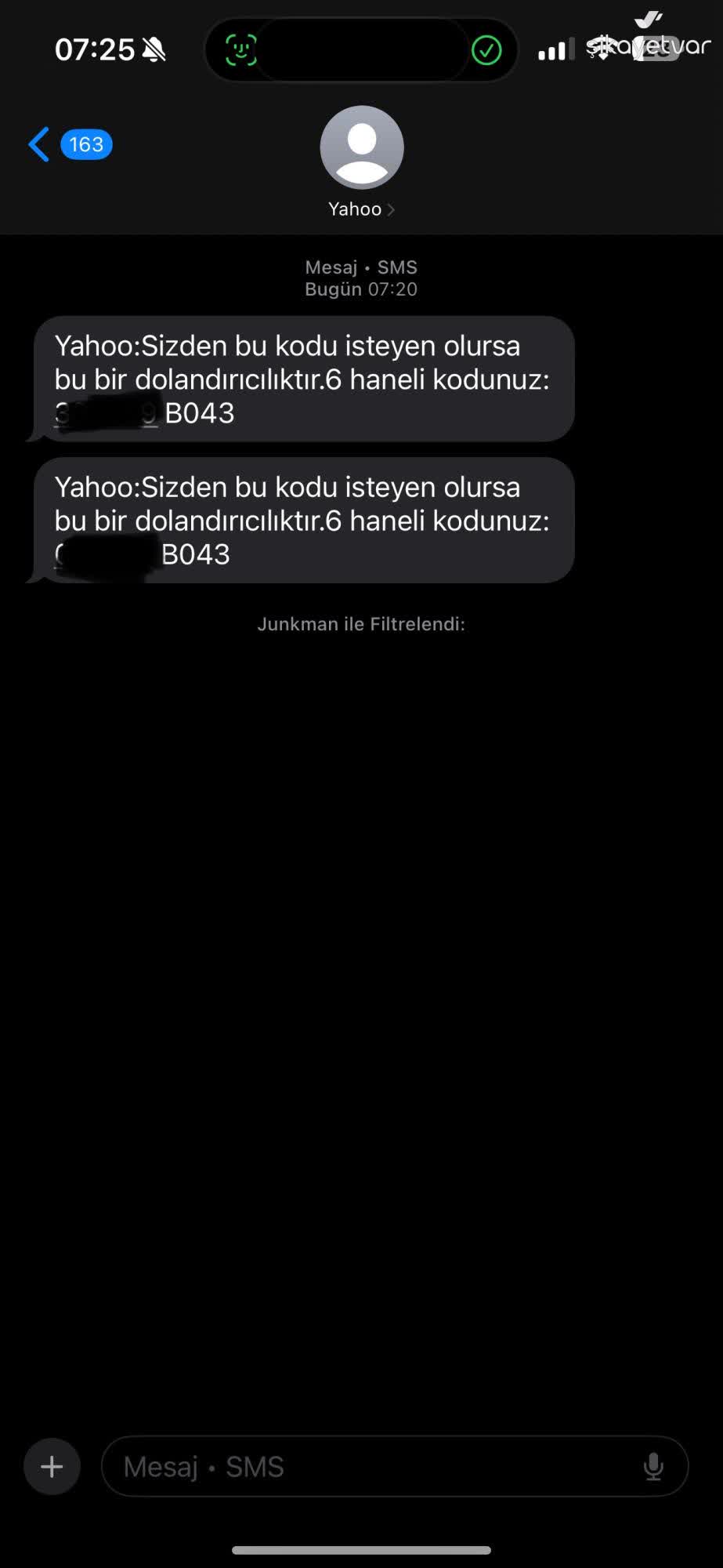 Yahoo Hesabım Olmadan Gelen Doğrulama Kodları Hakkında Endişe - Şikayetvar