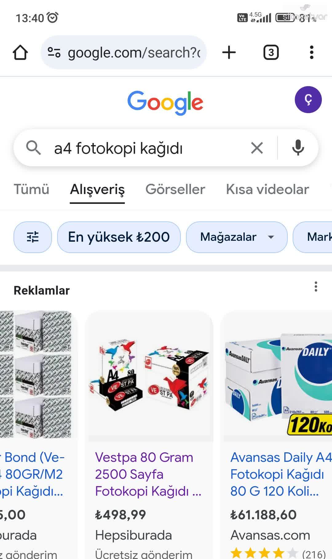 Hepsiburada'da A4 Kağıdı Fiyatının Anlık Değişmesi Mağduriyet Yaratıyor - Şikayetvar