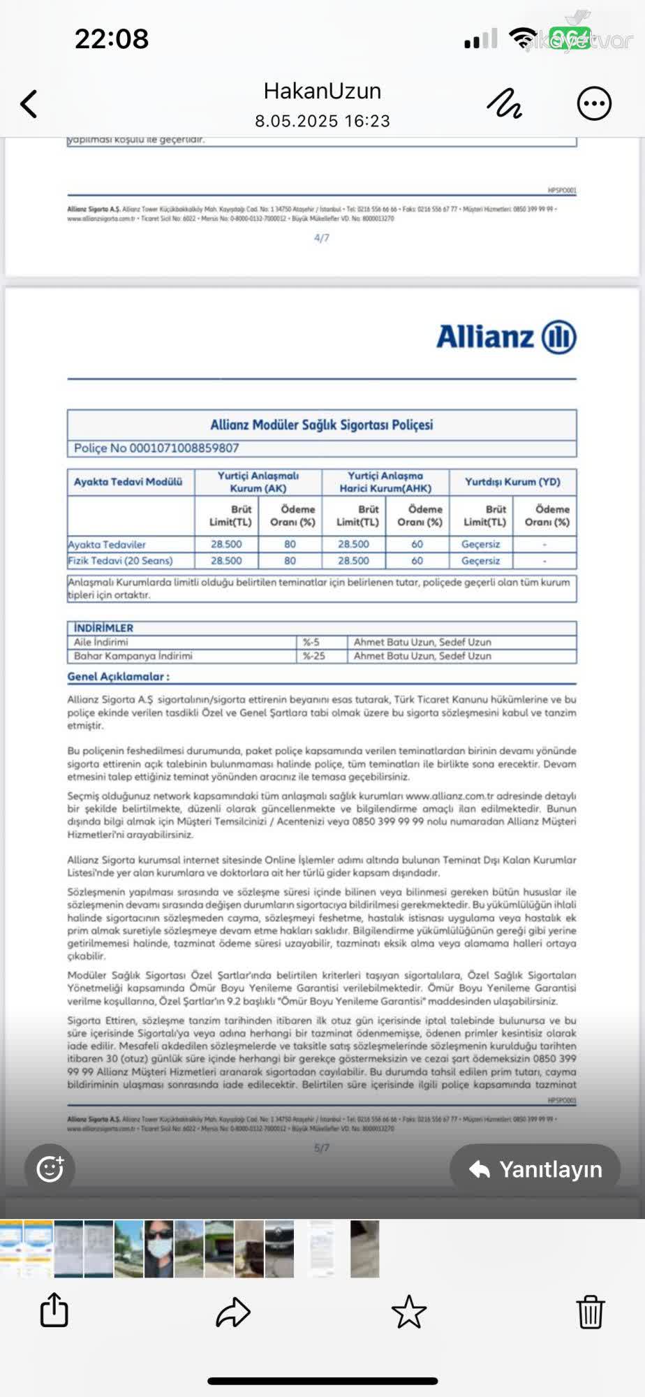 Allianz Sigorta Fizik Tedavi Hakkım Olmasına Rağmen 12 Ay Beklemem İstendi - Şikayetvar
