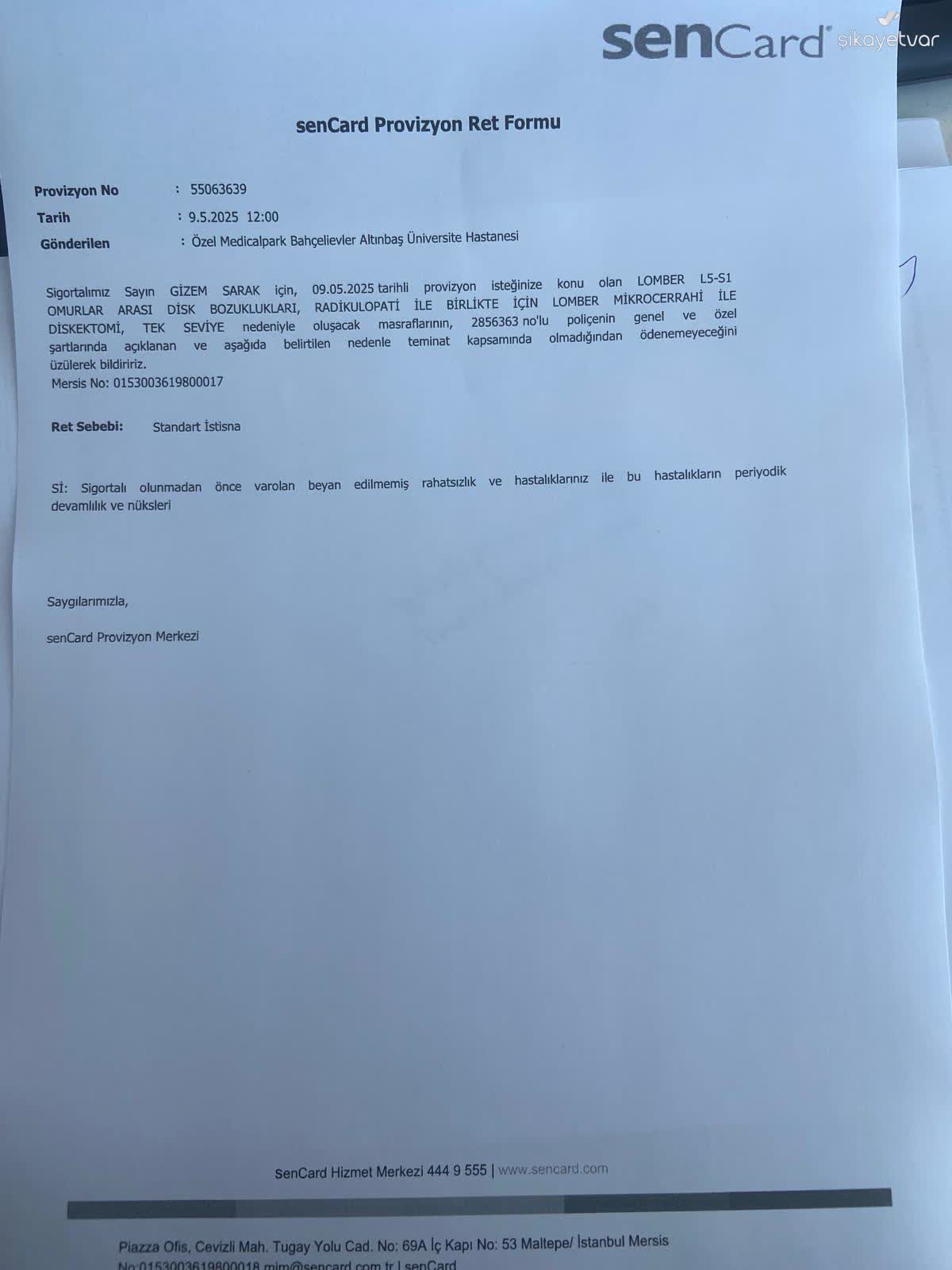 Sencard Haksız Muafiyet Ve Bilgilendirme Eksikliği Nedeniyle Mağduriyet - Şikayetvar