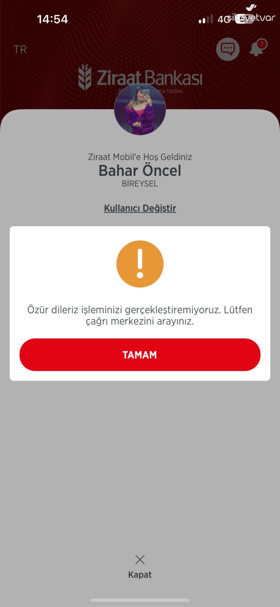 Ziraat Bankası Hesabım Bloke Edildi, Bilgi Alamıyorum - Şikayetvar