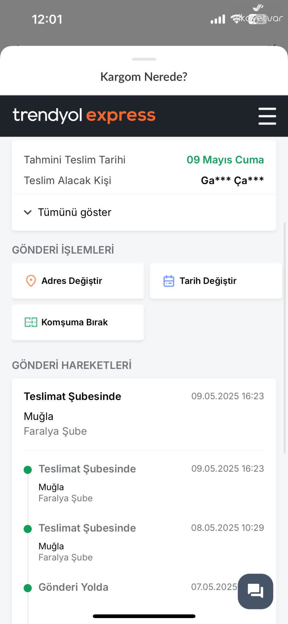 Trendyol Express Kargo Şirketinin Ürünü Kaybetmesi Ve Mağduriyet Yaşatması - Şikayetvar