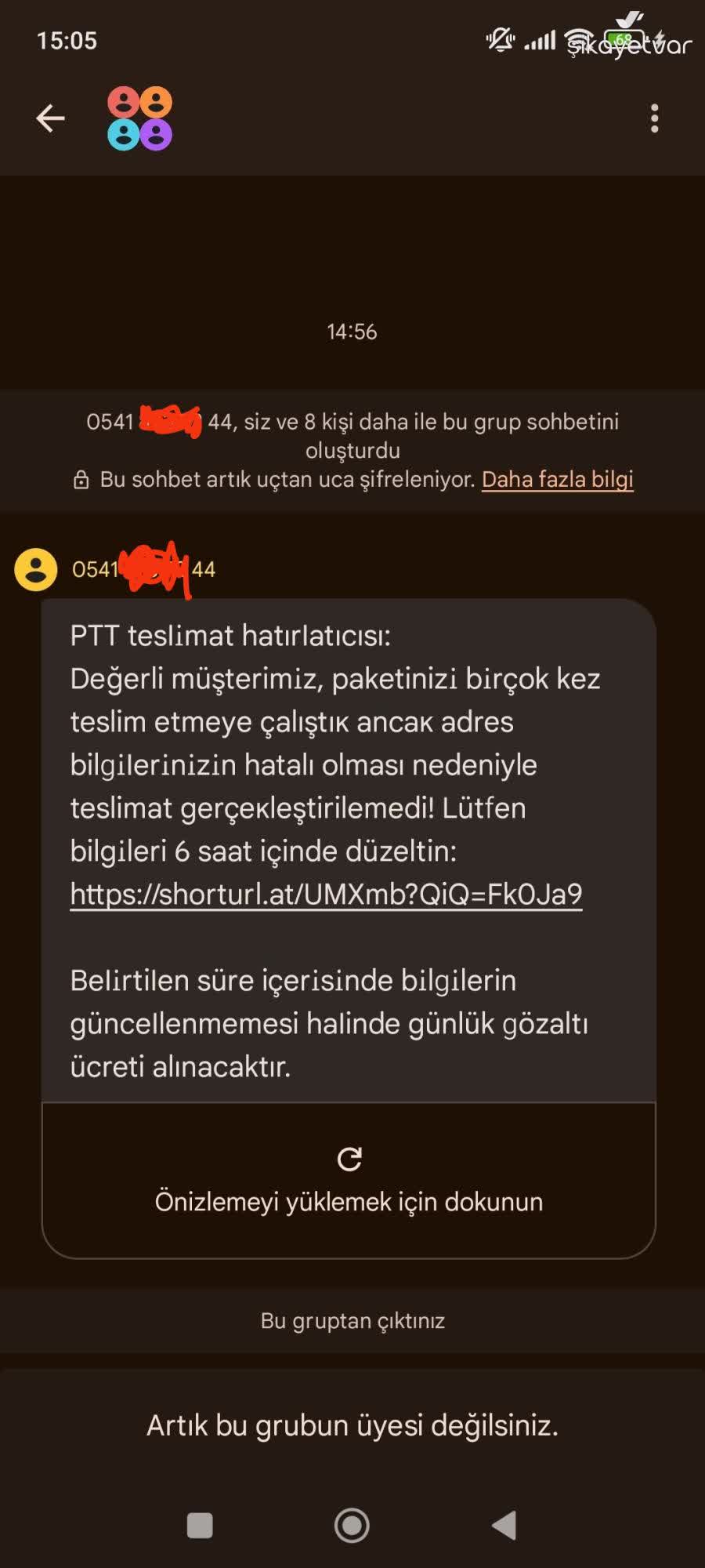 Kargo SMS Dolandırıcılığı PTT Adıyla İzinsiz Grup Mesajı Ve Kişisel Veri İhlali Mağduriyeti ...