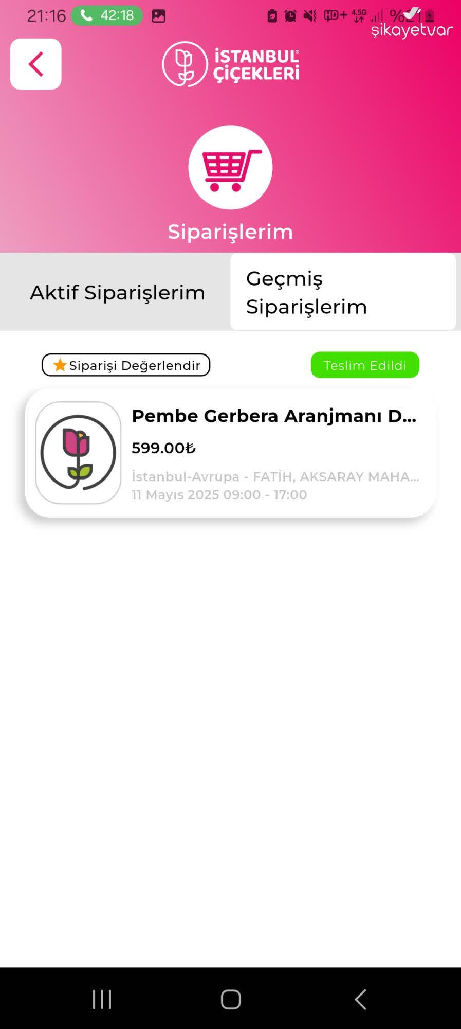 İstanbul Çiçekleri Teslim Edilmediği Halde Teslim Edildi Denilen Çiçek ...