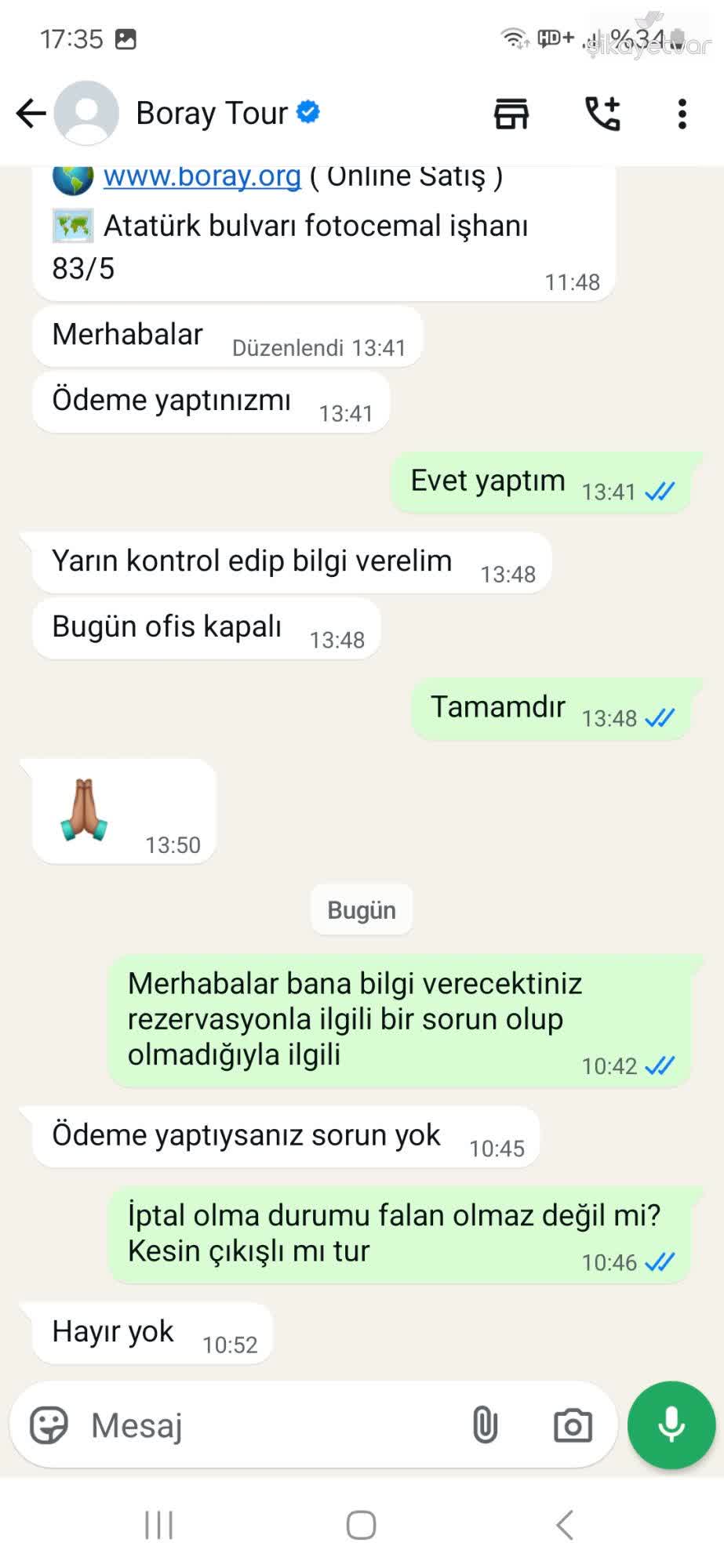 Boray Tour Satışı Yapılan GAP Turunda Son Anda Yer Olmadığı Bildirildi ...