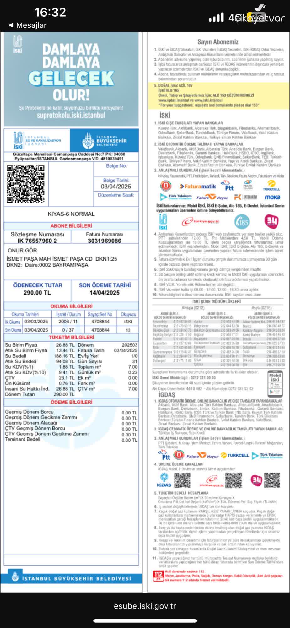 İstanbul Büyükşehir Belediyesi Su Faturasında Anormal Artış Ve Hatalı ...