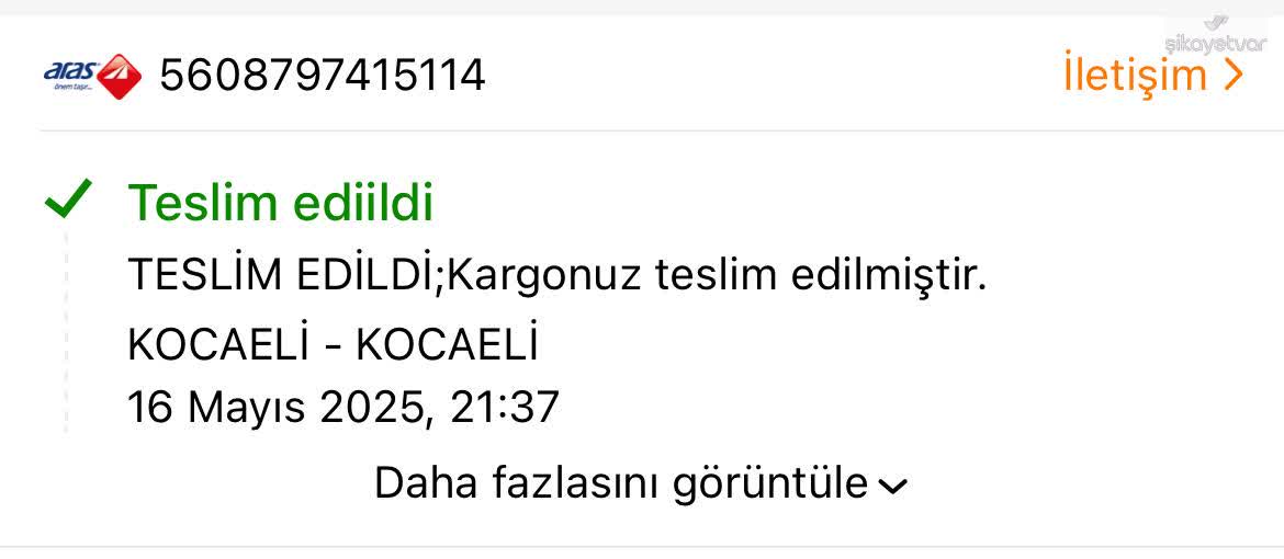 Aras Kargo Teslim Edilmediği Halde Teslim Edildi Gösterilen Kargom ...