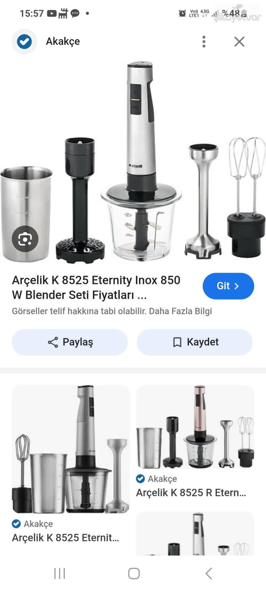 Arçelik Blender Seti Motor Arızası Ve Yedek Parça Sorunu - Şikayetvar