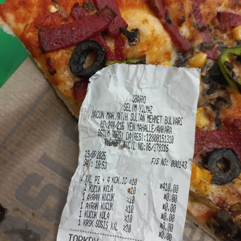 Sbarro Yanlış Sipariş Ve İlgisiz Hizmet Nedeniyle Mağduriyet Yaşadım ...