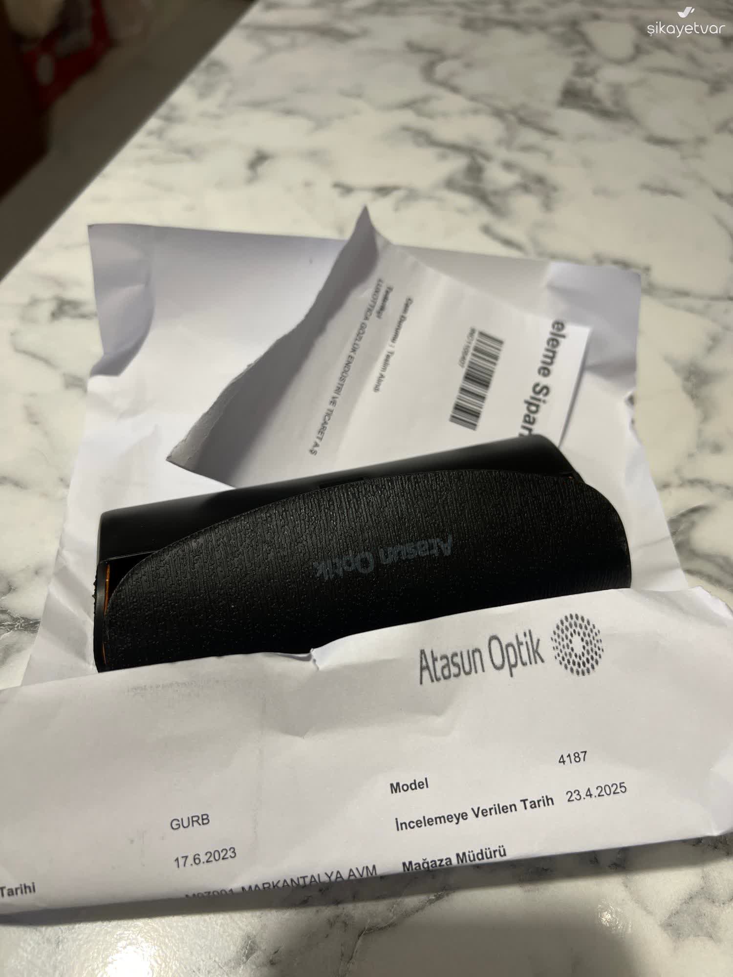 Atasun Optik Orijinal Kutum Ve Temizleme Bezim Eksik İade Edildi ...
