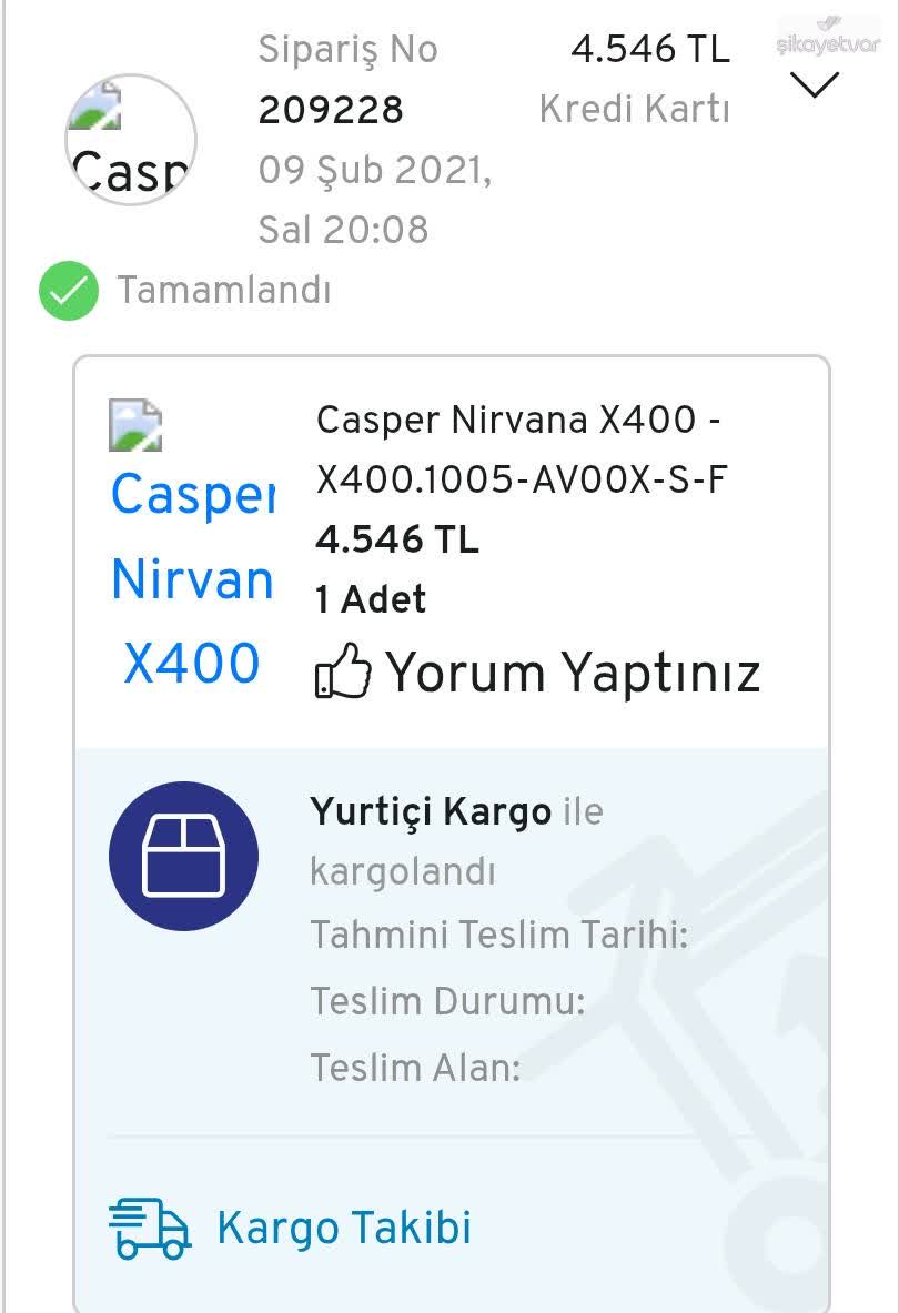 Casper Nirvana Casper Notebook Bıos Arızasında Fahiş Tamir Ücreti Şoku - Şikayetvar