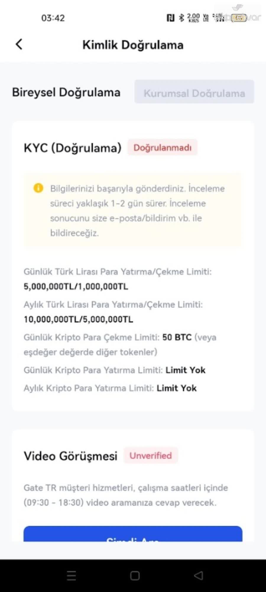 Gate TR Gate Türkiye'de Kimlik Doğrulama Sorunu Ve İletişimsizlik - Şikayetvar