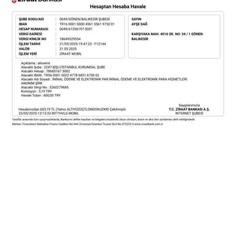 İninal Kart Yanlışlıkla Yapılan Havale Sonrası Banka Ve Elektronik Para ...