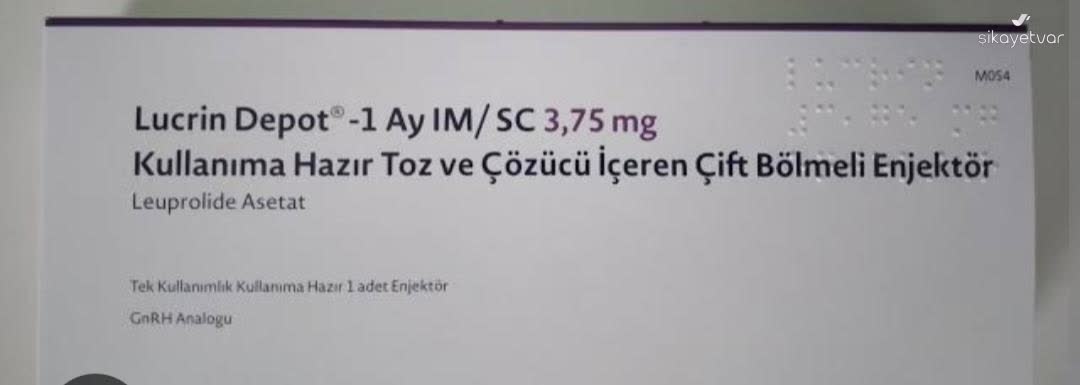AbbVie Lucrin Depot 3.75 İğnesi Kayseri'de Uzun Süredir Bulunamıyor ...
