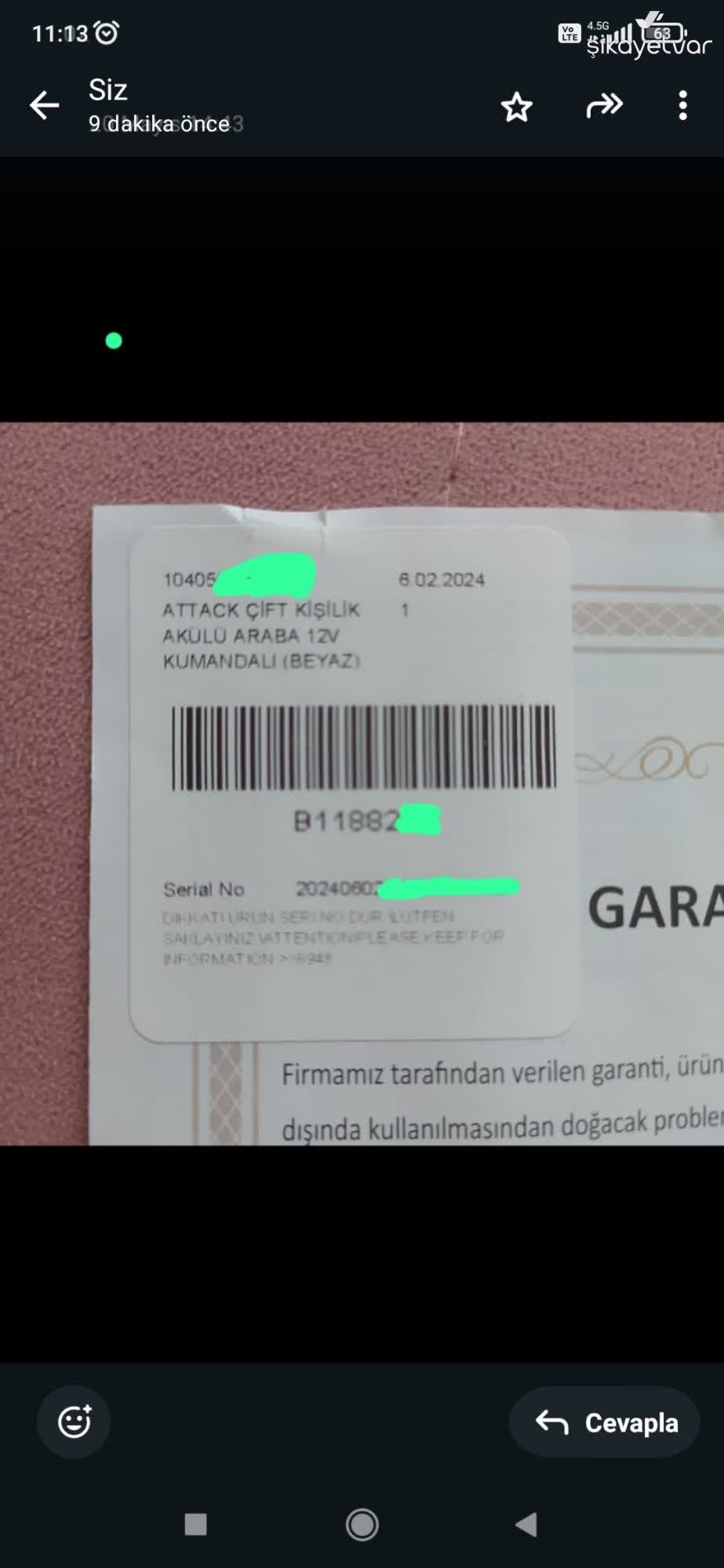 Pilsan Oyuncak Yeni Alınan Akülü Arabada Eski Üretim Tarihli Akü Sorunu ...