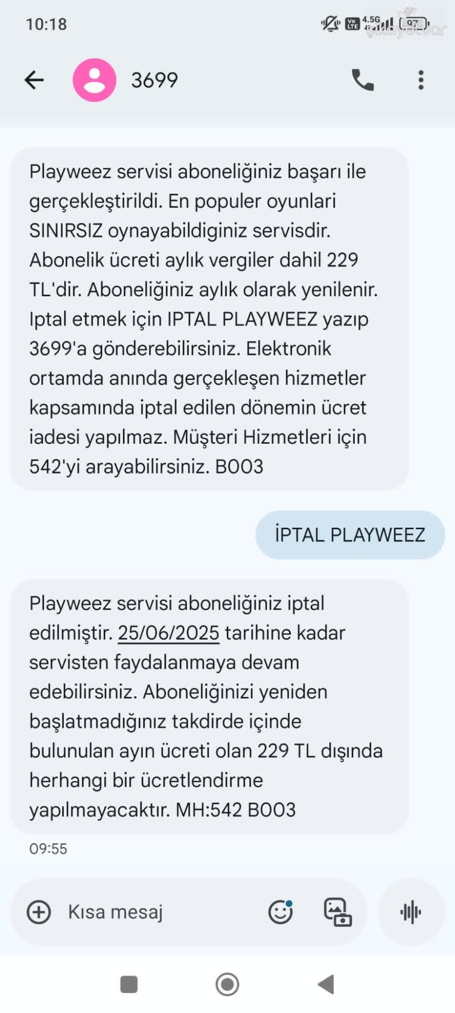 Playweez Aboneliği İzinsiz Başlatıldı, Para İadesi Talebim Var - Şikayetvar