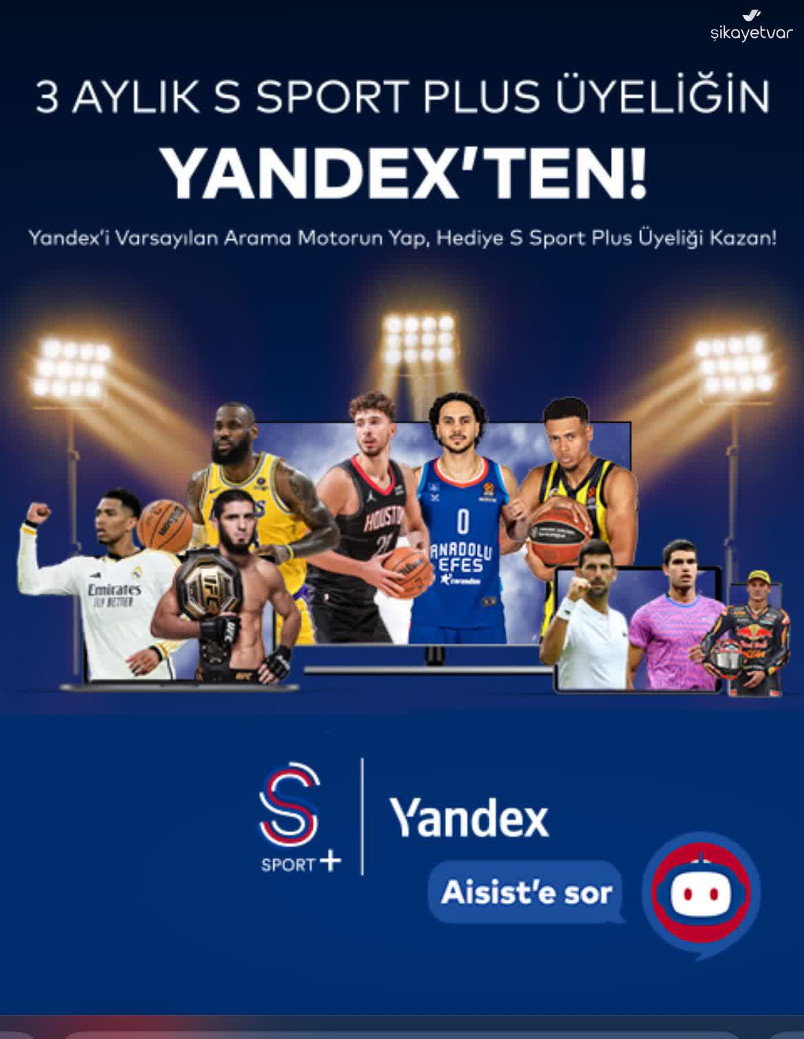 Yandex Ssportplus Kampanyasında Vaat Edilen 3 Aylık Üyelik Yerine 1 Ay ...