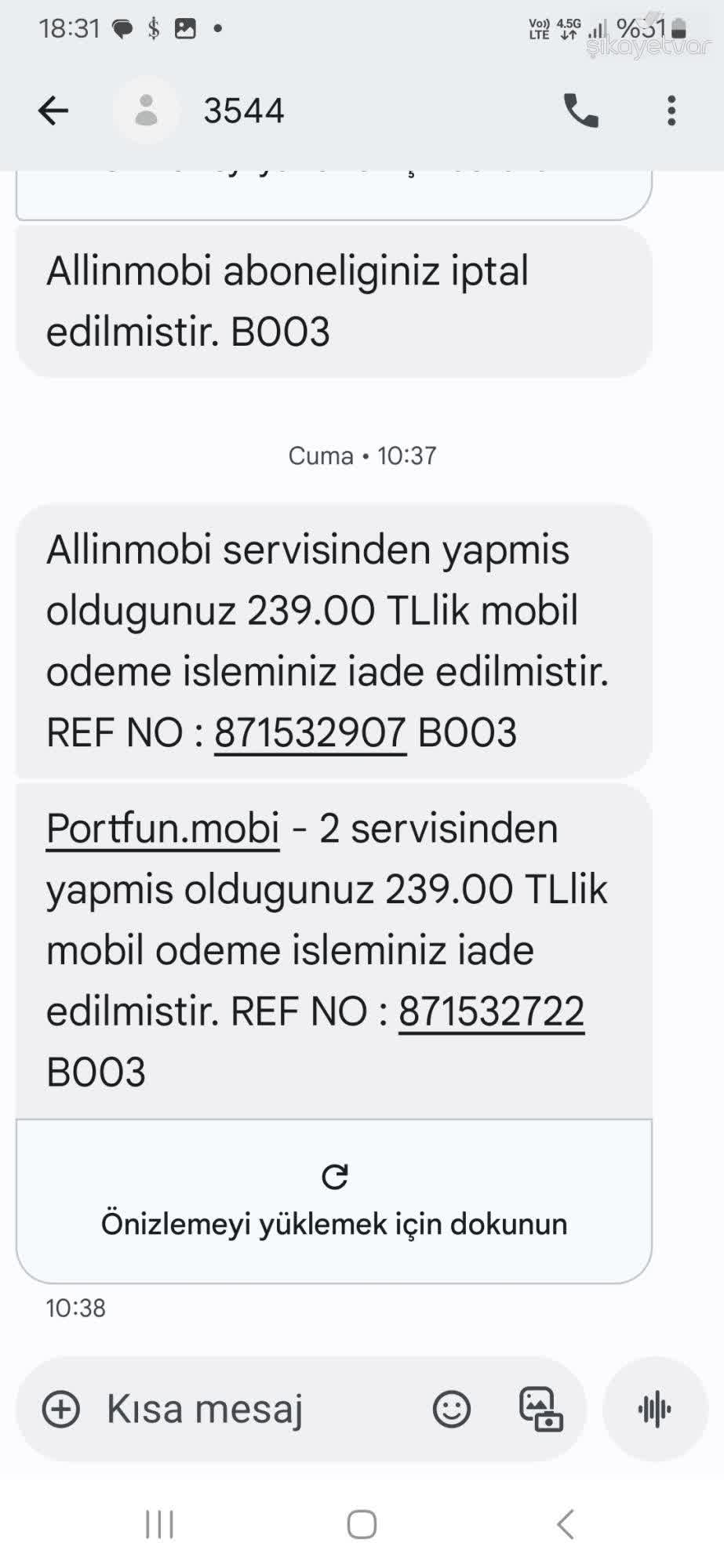 Portfun.mobi Bilgim Dışında Başlatılan Dijital Abonelikler Ve Faturama Yansıtılan Haksız ...