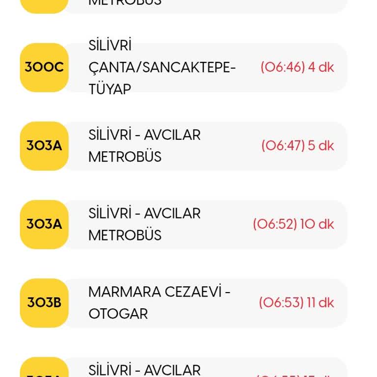 İstanbul Büyükşehir Belediyesi 303B Otobüs Hattı Sürekli Gecikiyor, Uygulama Yanıltıyor - Şikayetvar