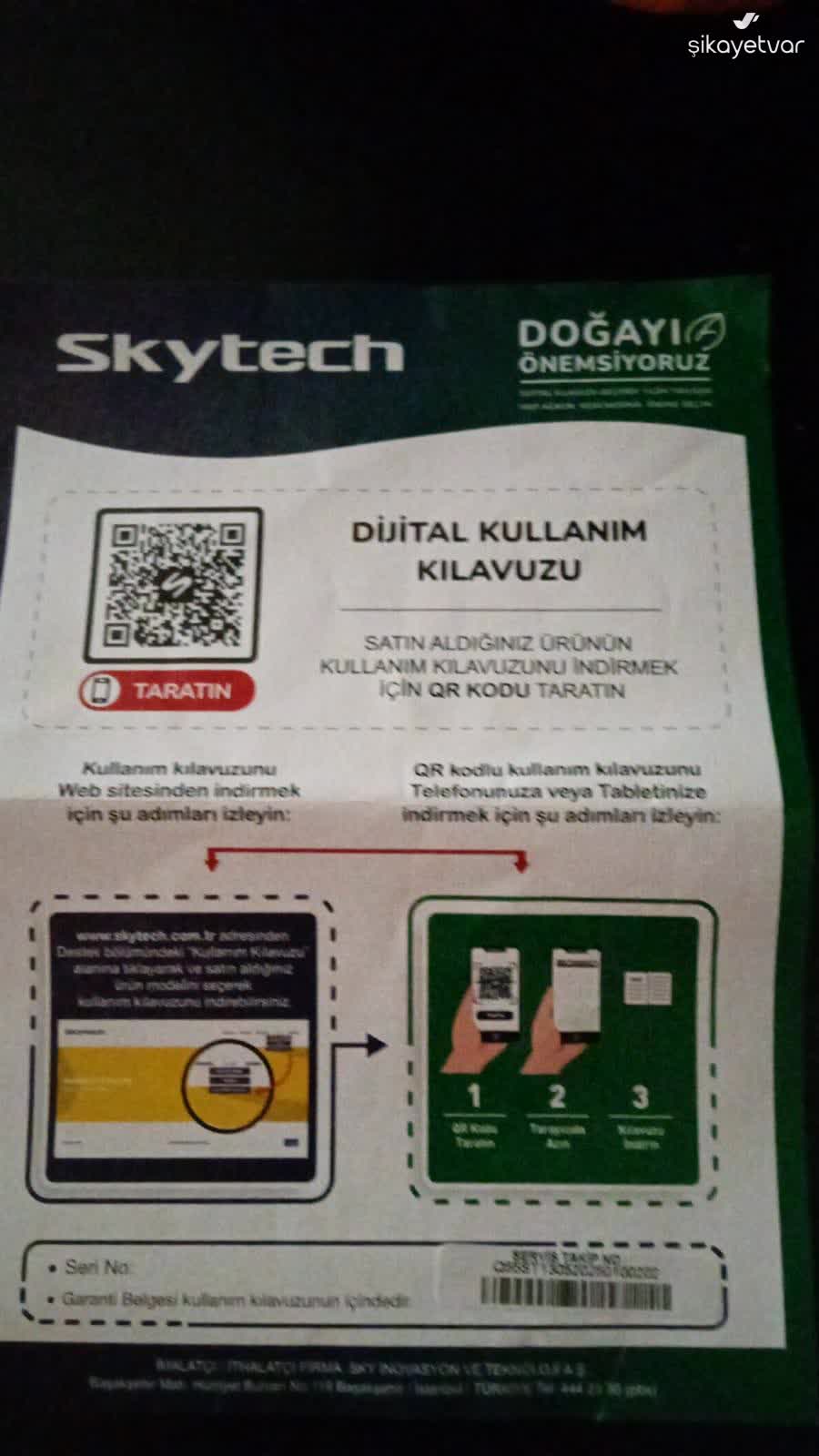 Skytech TV Arızası Ve Uzun Süren Servis Bekleyişi - Şikayetvar