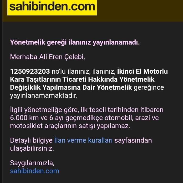 Sahibinden 6000 Km Şikayetleri - Şikayetvar