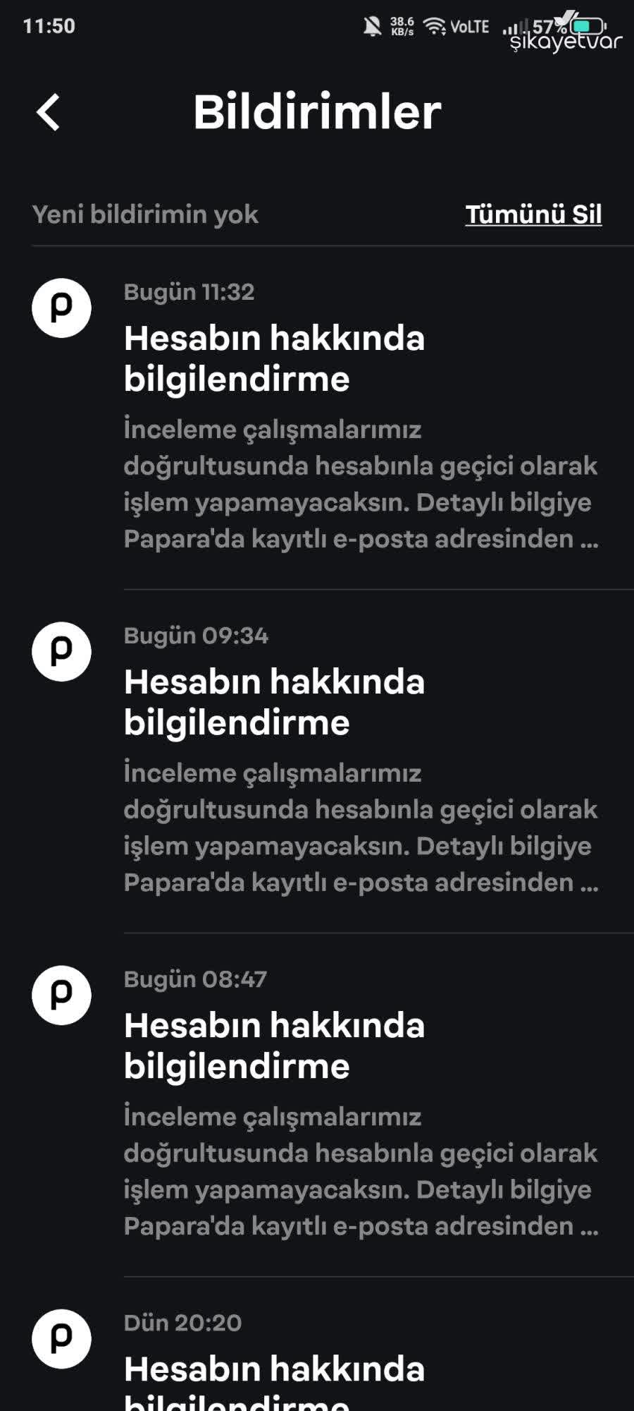 Papara 15 Gündür Hesabım Açılmadı Çözüm Ve Muhatap Bekliyorum - Şikayetvar
