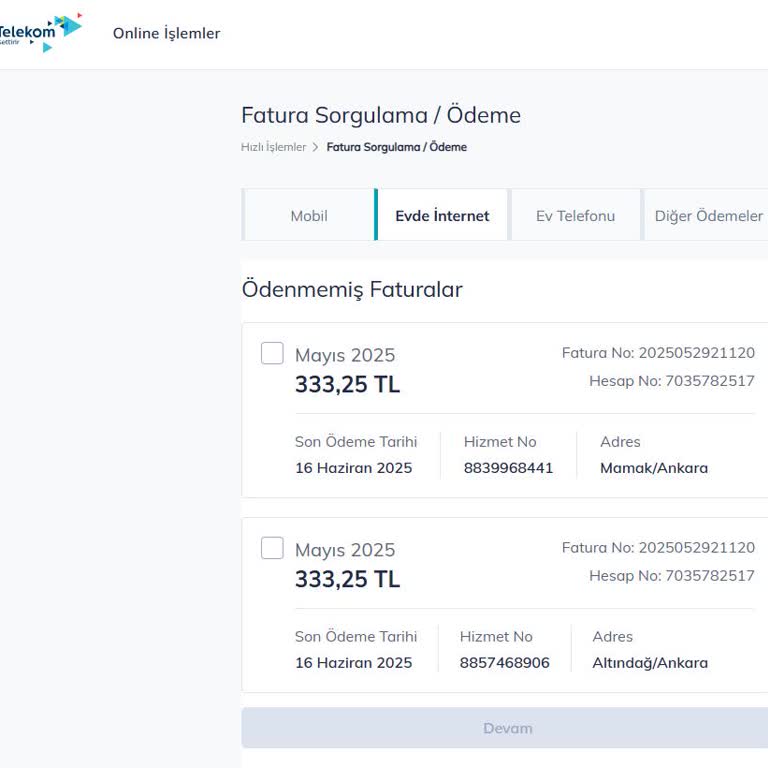 Türk Telekom Aynı Fatura İçin İki Kez Ödeme Talep Edilmesi Mağduriyeti ...
