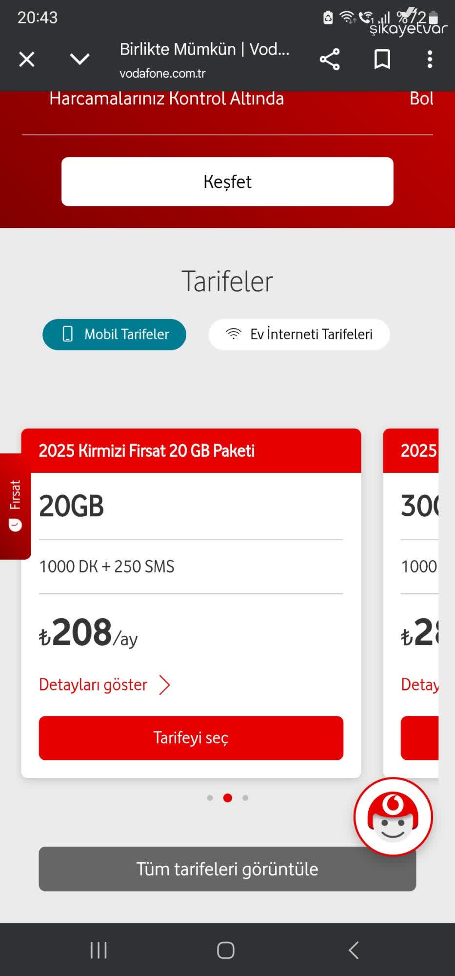Vodafone Mevcut Müşterilere Sunulan Teklifler Hakkında Şikayet - Şikayetvar