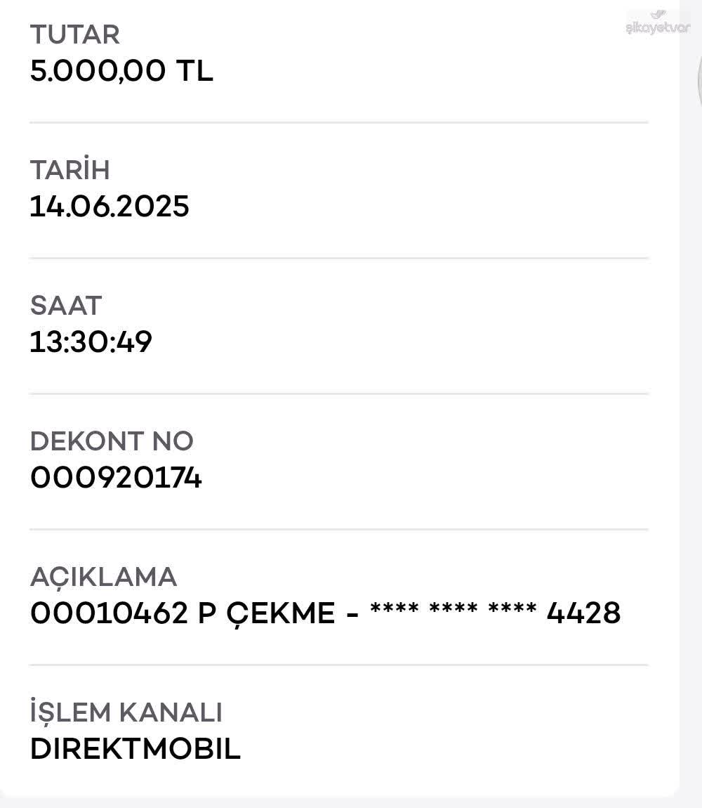Akbank ATM Arızası Nedeniyle 5000 TL Hesabımdan Eksildi, İade Yapılmadı - Şikayetvar