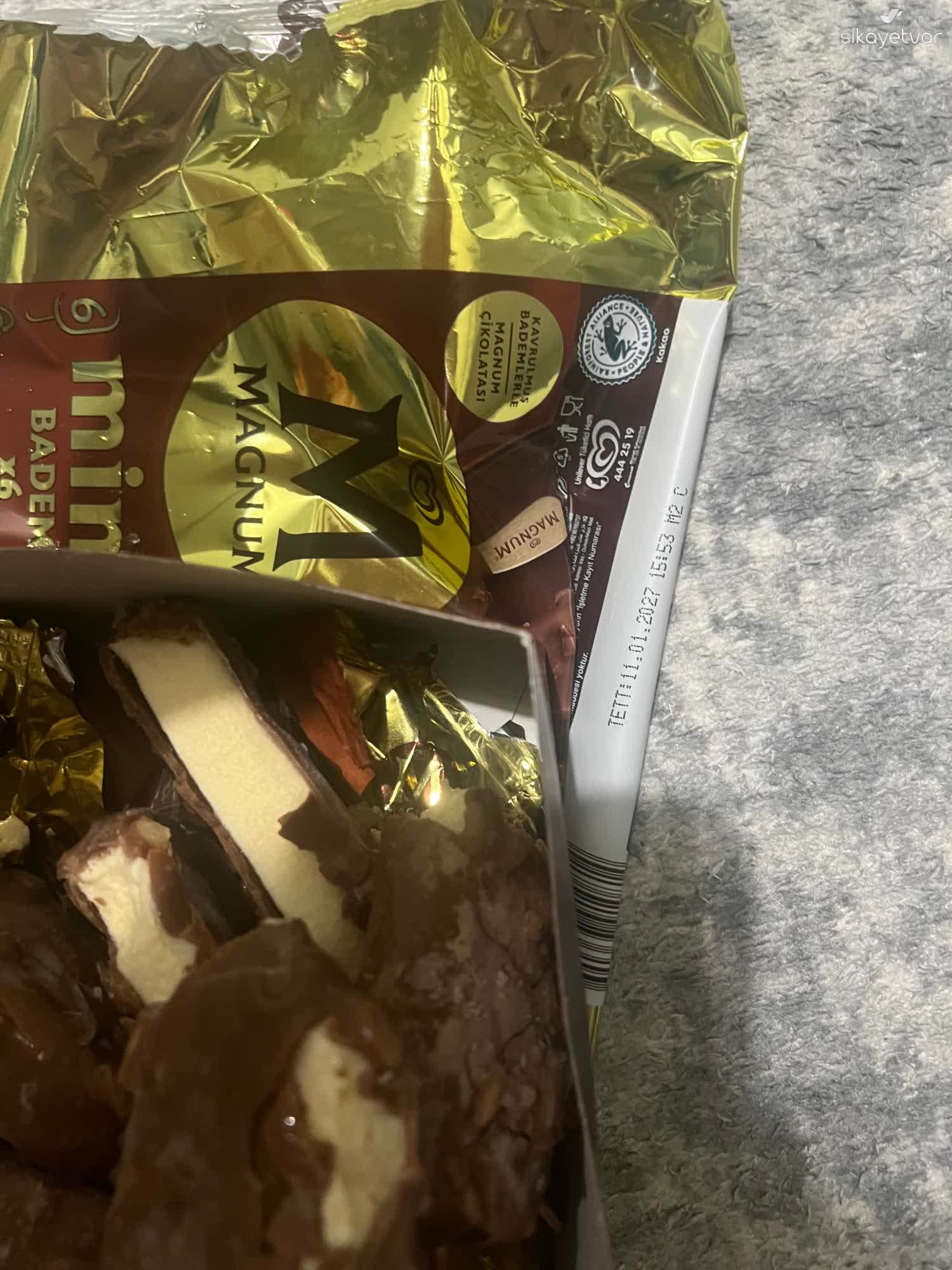 Magnum Algida Magnum Mini Dondurma Taze Değil Buz Gibi Kokuyor Ve Tadı ...