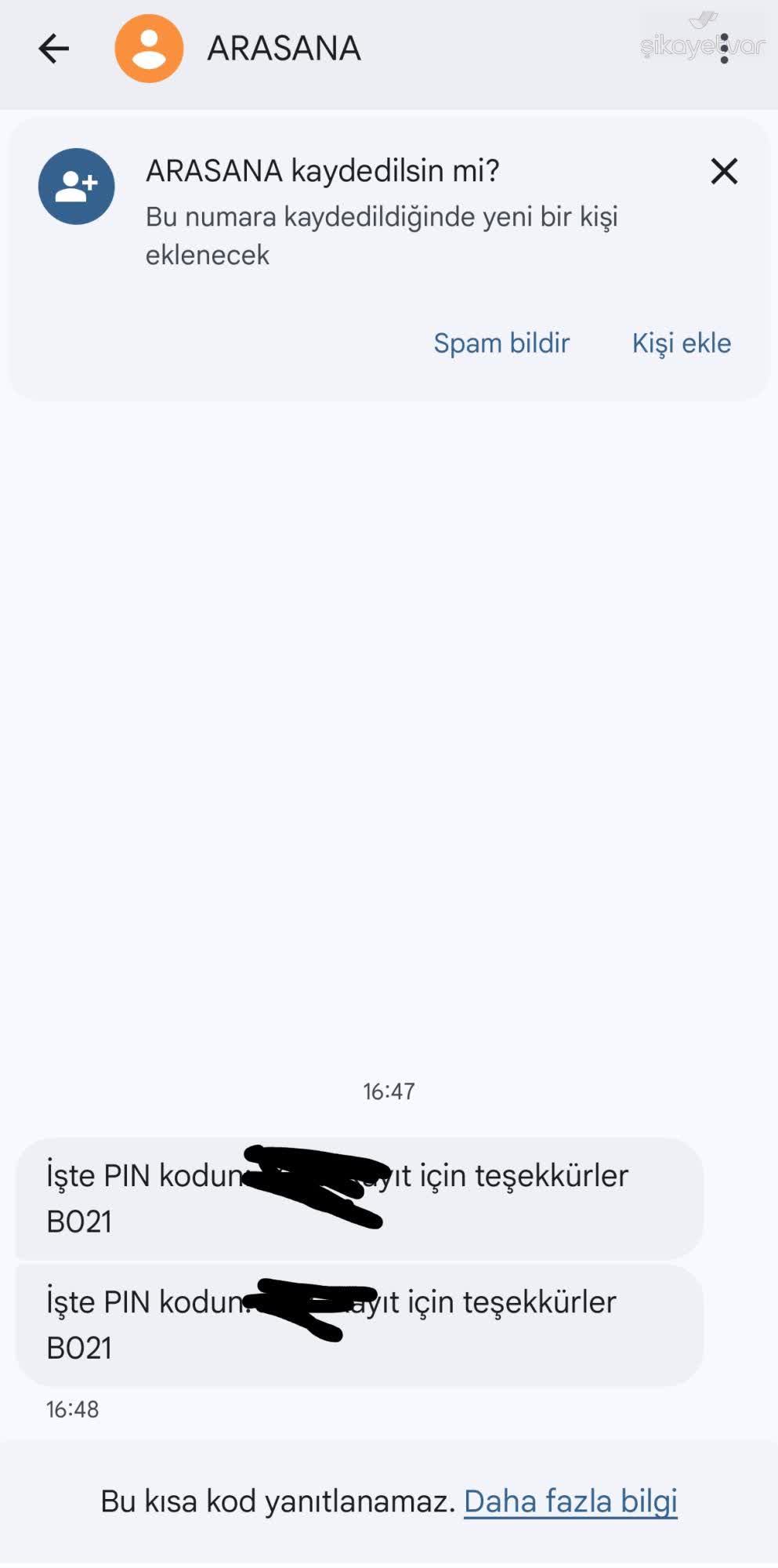 Arasana.com Bilgim Dışında Hesap Açılması Ve SMS Gönderilmesi - Şikayetvar