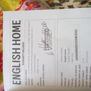 English Home SMR 3001 Mikser Şikayetleri - Şikayetvar