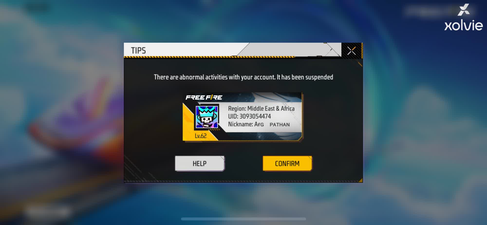 Please Unban My Free Fire Max Account - Xolvie